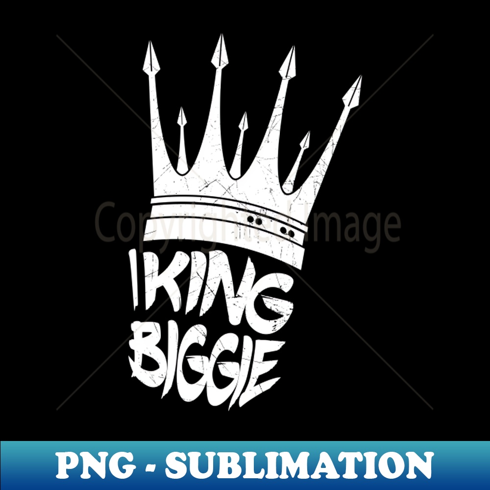 King biggie Logo typ Solid white - Retro PNG Sublimation D | Inspire Uplift