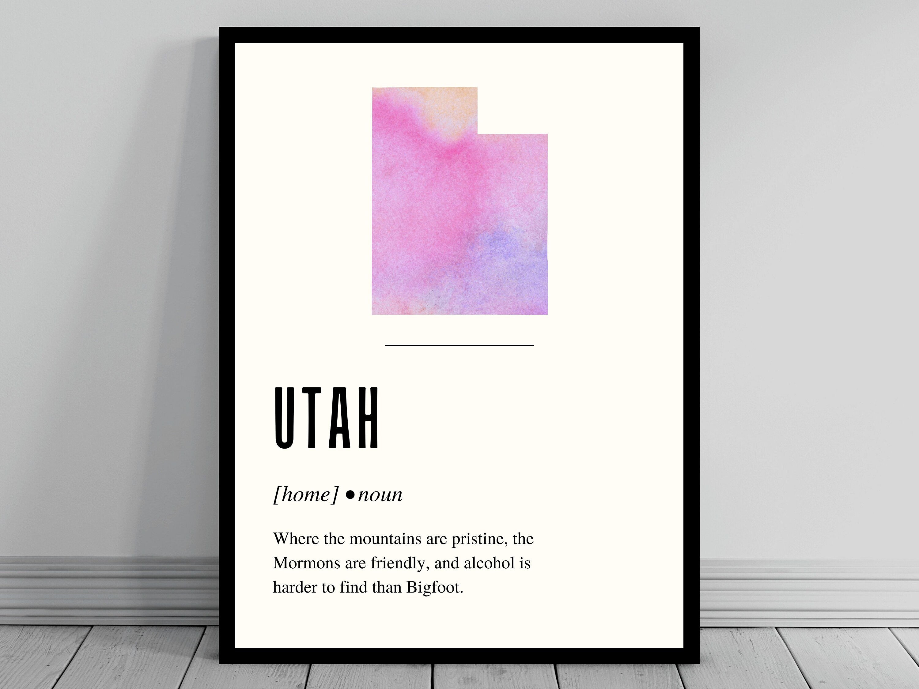 Funny Utah Definition Print Utah State Poster Minimalist S | Inspire Uplift