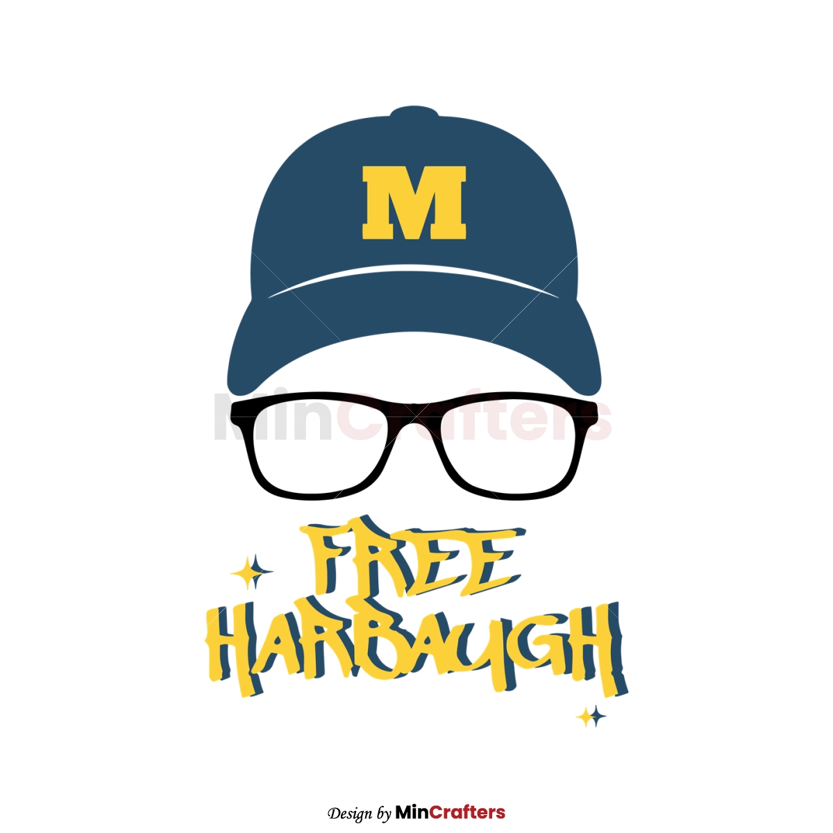 Free Harbaugh Michigan Football SVG Graphic Design File | Inspire Uplift