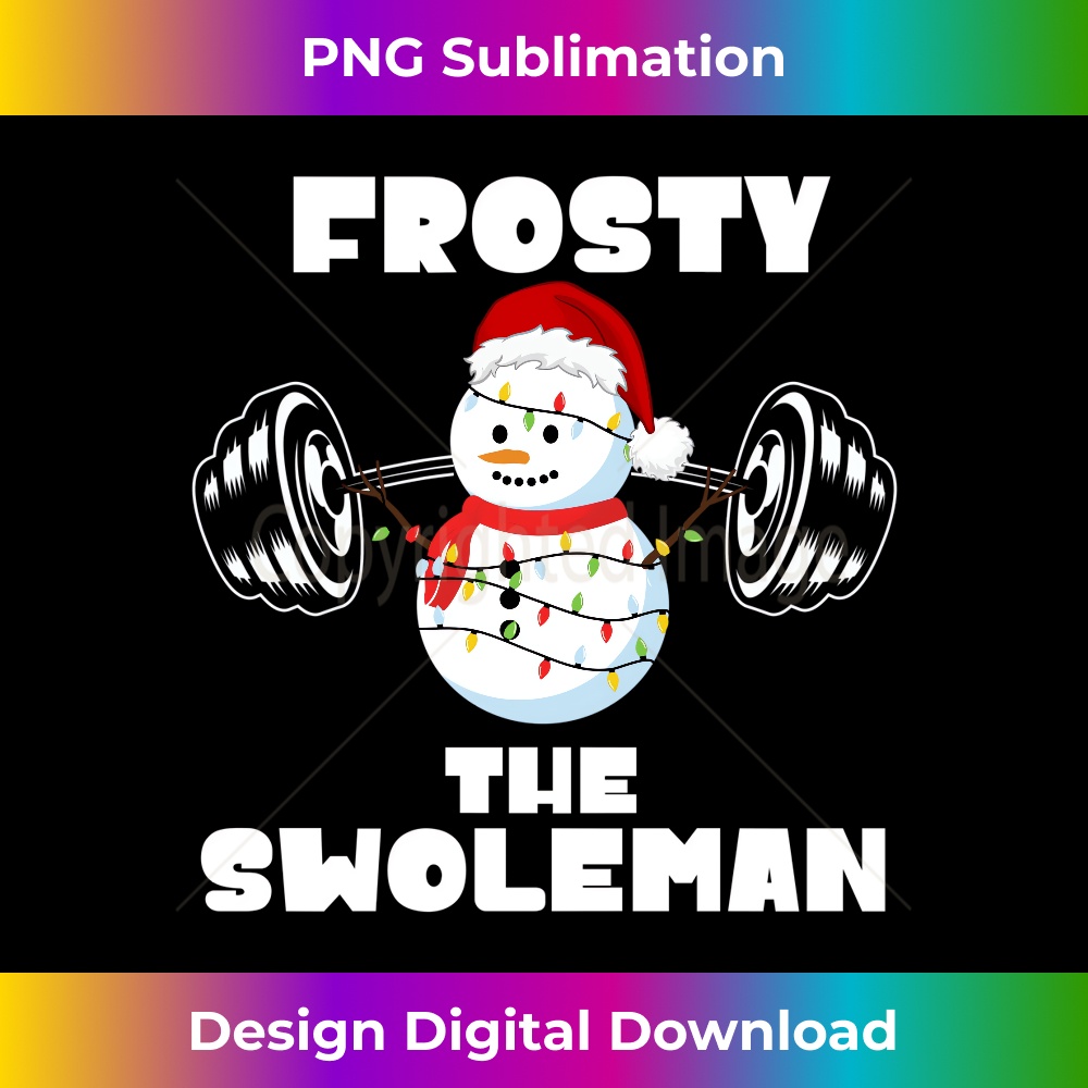 Frosty The Swoleman Funny Christmas Gym Training Snowman Lon - Inspire ...
