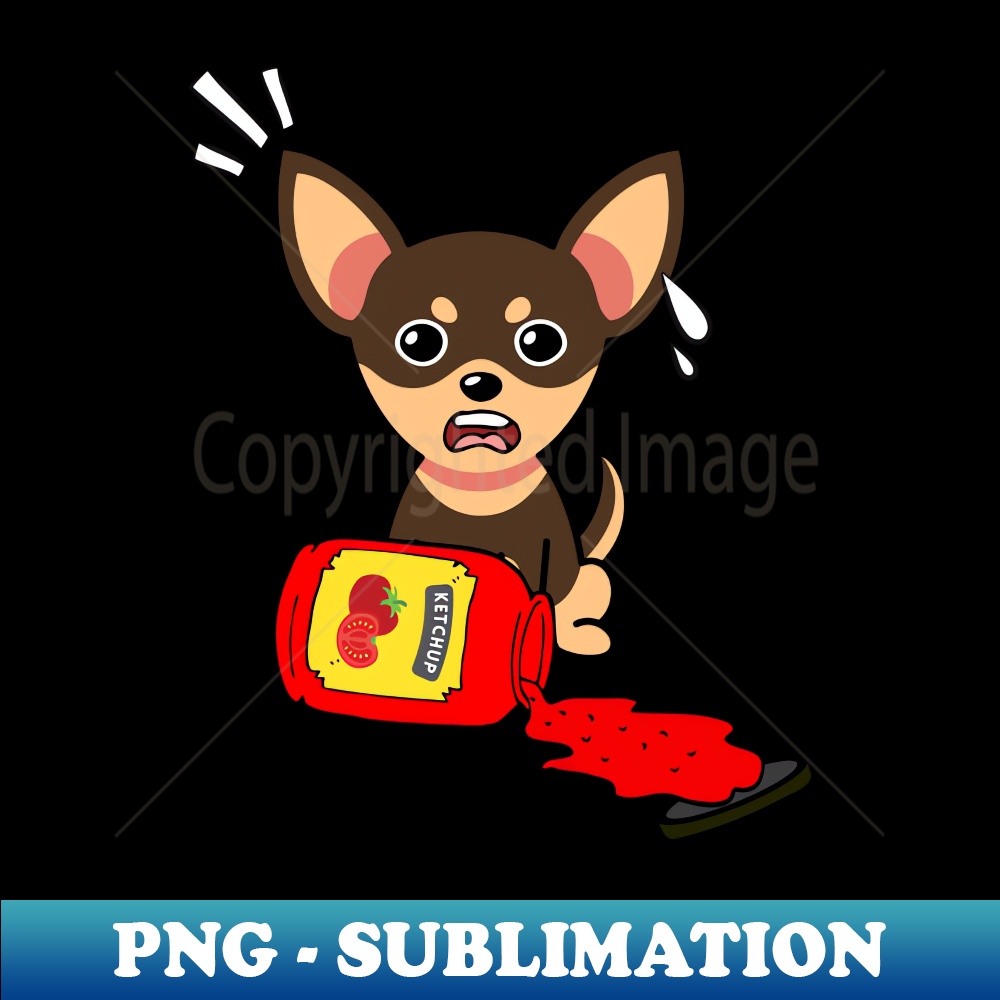 Funny small dog spilled tomato ketchup - Artistic Sublimatio | Inspire ...