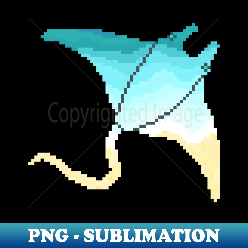 Modern Pixel Sea Manta Ray - Sublimation-Ready PNG File - En | Inspire ...