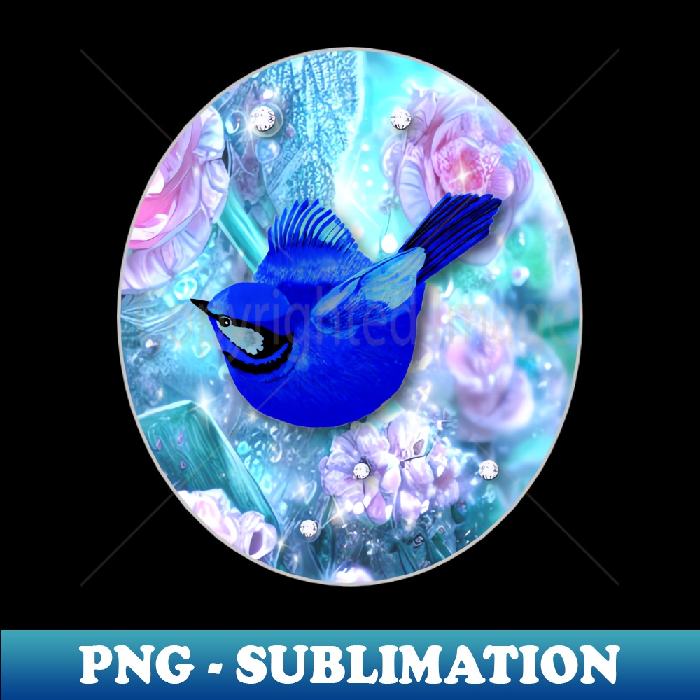 Blue Bird and Flowers - PNG Transparent Digital Download Fil - Inspire ...