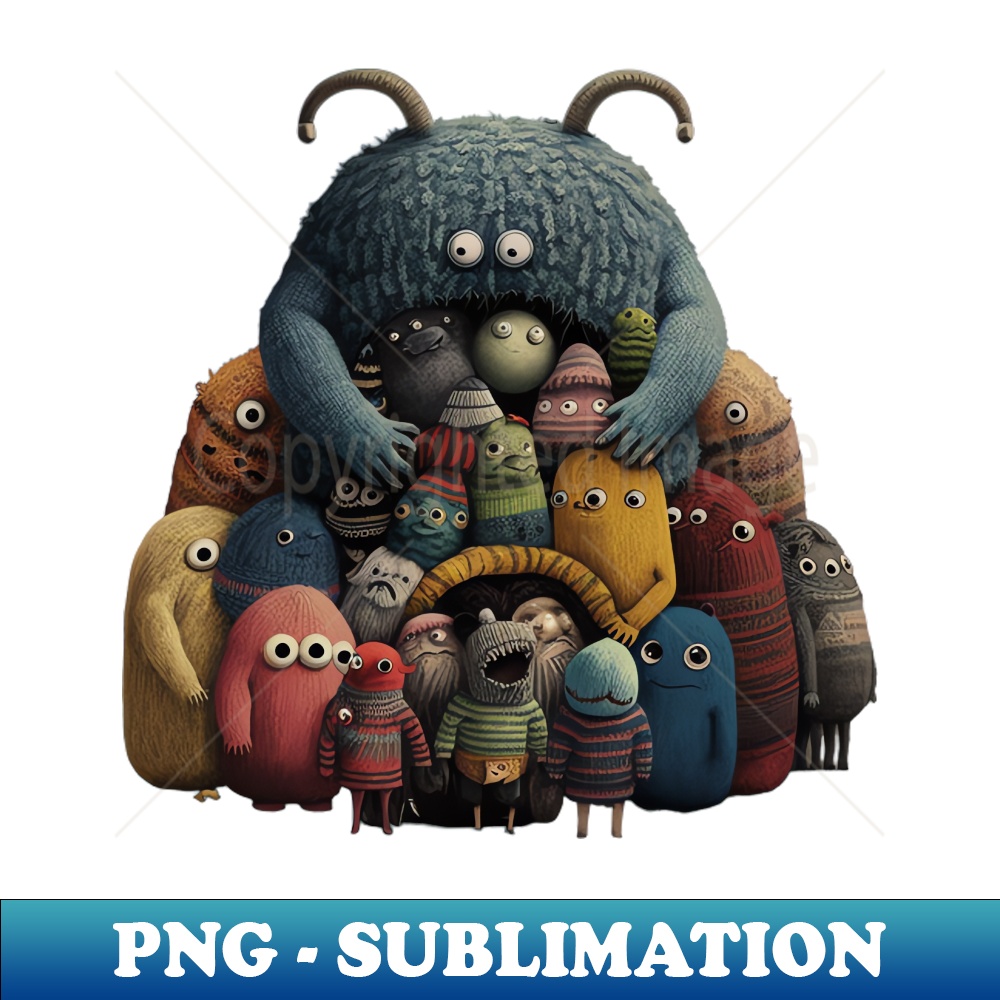 Monster Mom with Baby Monsters Family Portrait - High-Resolu | Inspire ...