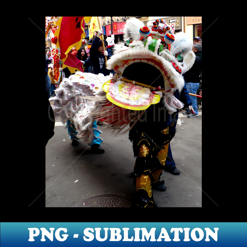White Chinese Lion Dancer head - Professional Sublimation Di | Inspire ...