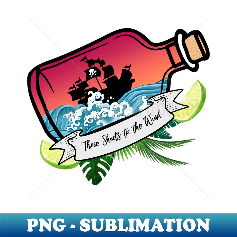Three Sheets To The Wind Ship in Bottle Tee - Sublimation-Re | Inspire ...
