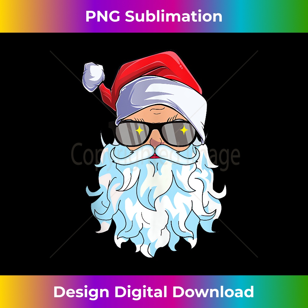 Funny Hipster Santa Face With Hat Beard & Glasses Christmas | Inspire ...