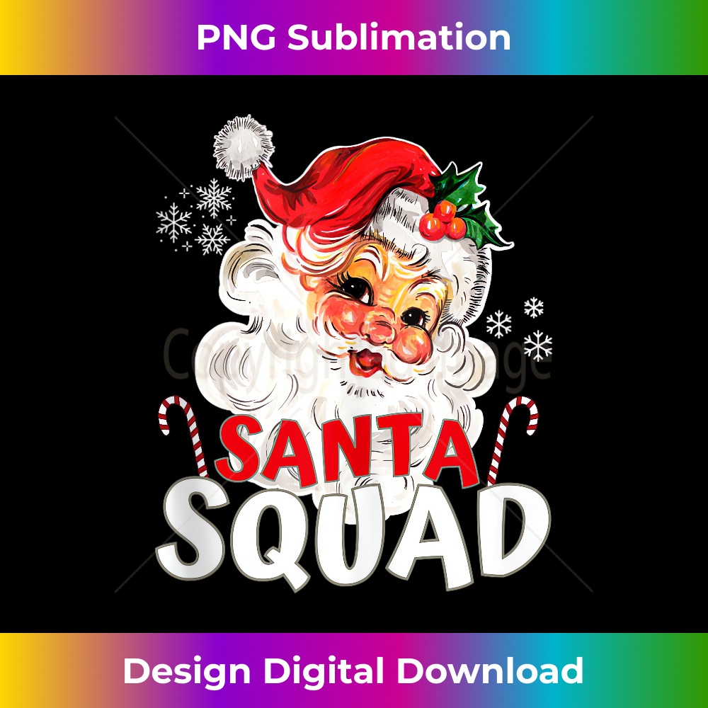 Vintage Cute Santa Claus Face Santa Squad Christmas Tank - V - Inspire ...