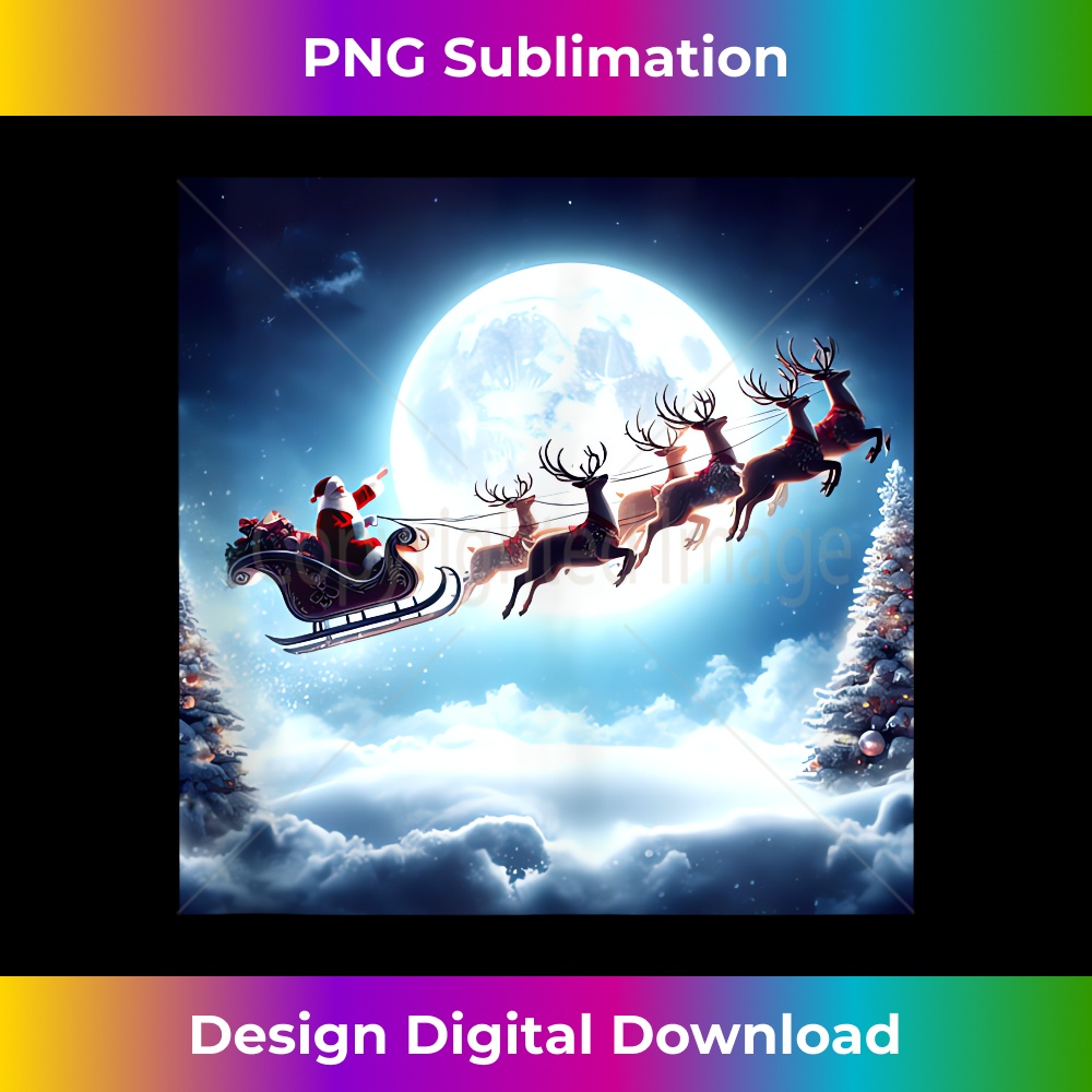 Santa Claus Flying Sky Christmas Tank - Futuristic PNG Subli - Inspire ...