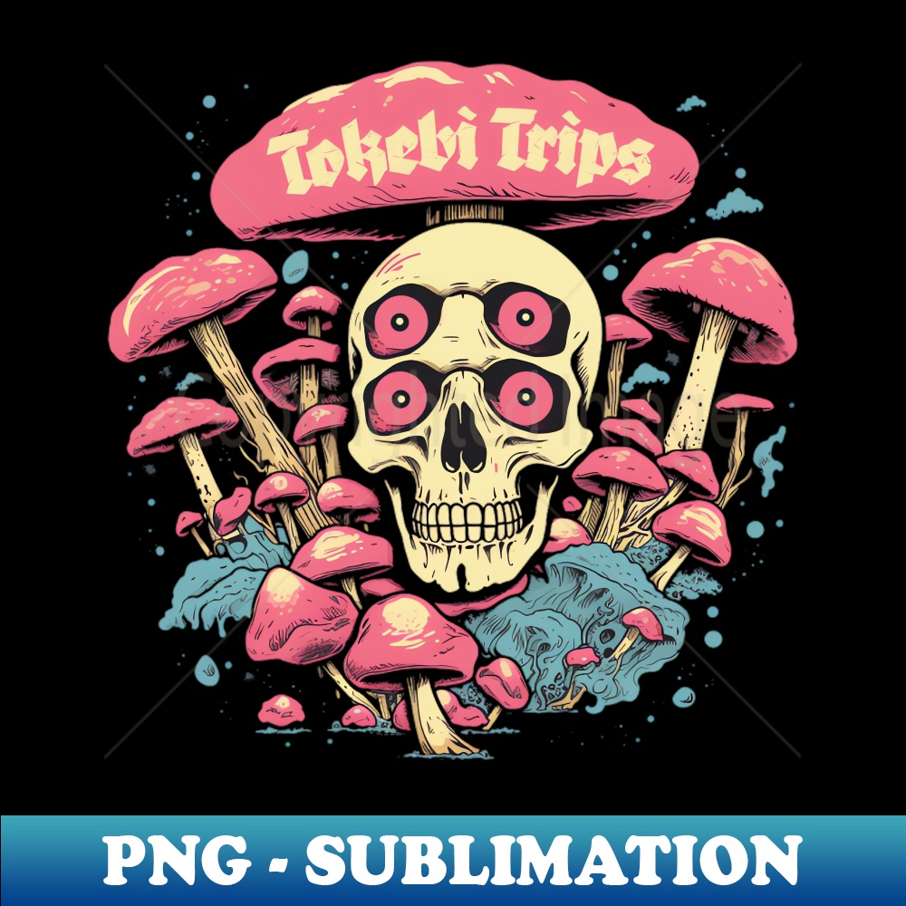 Tokebi Trips Skull Mushroom Psychedelic - Trendy Sublimation | Inspire ...