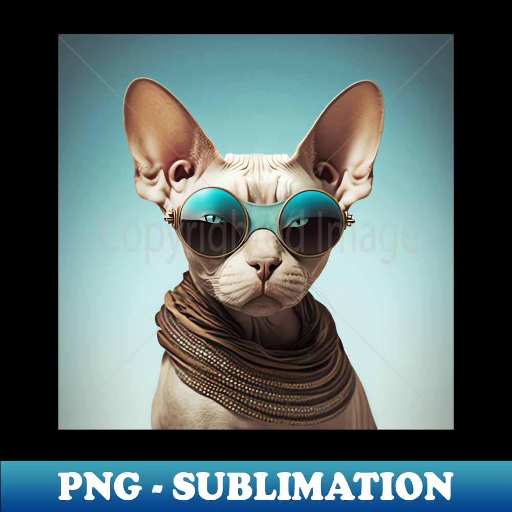 Concentrated sphinx cat with glasses looks at the camera on | Inspire ...