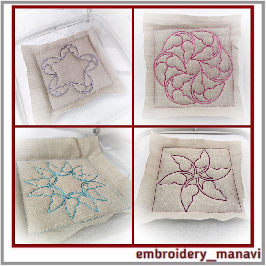 A set of quilt blocks Machine Embroidery Designs in 6 Size | Inspire Uplift