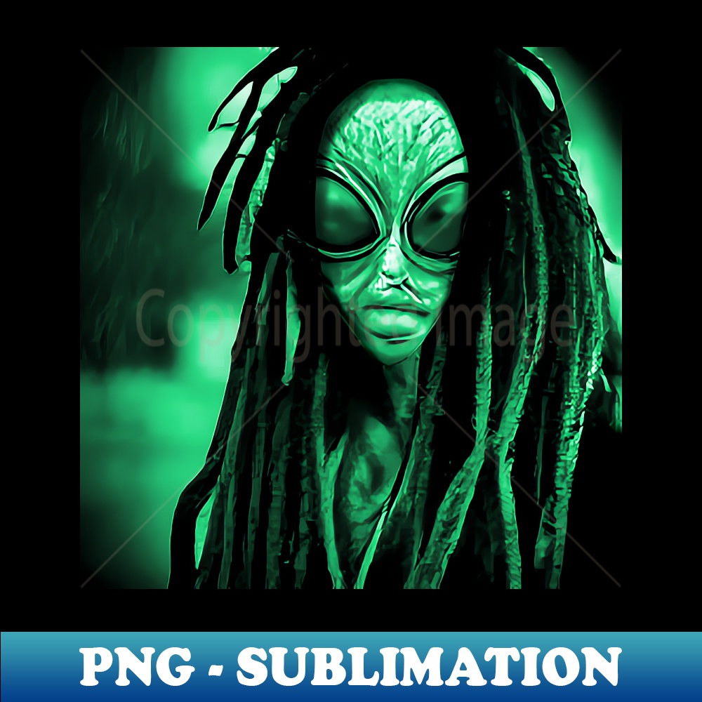 Funny Retro Dreadlock Alien Invader Vintage Sci-fi Space Pla - Inspire ...