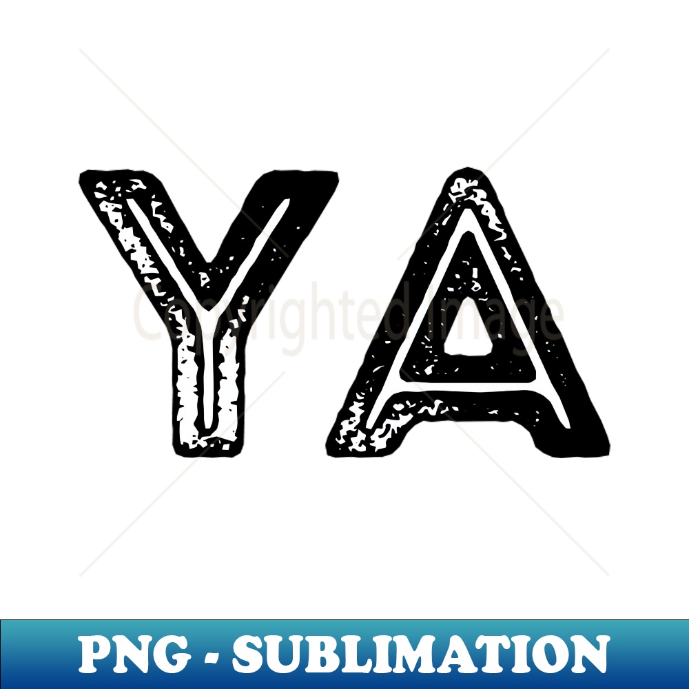 Black and White Capital Letters YA - Instant PNG Sublimation | Inspire ...