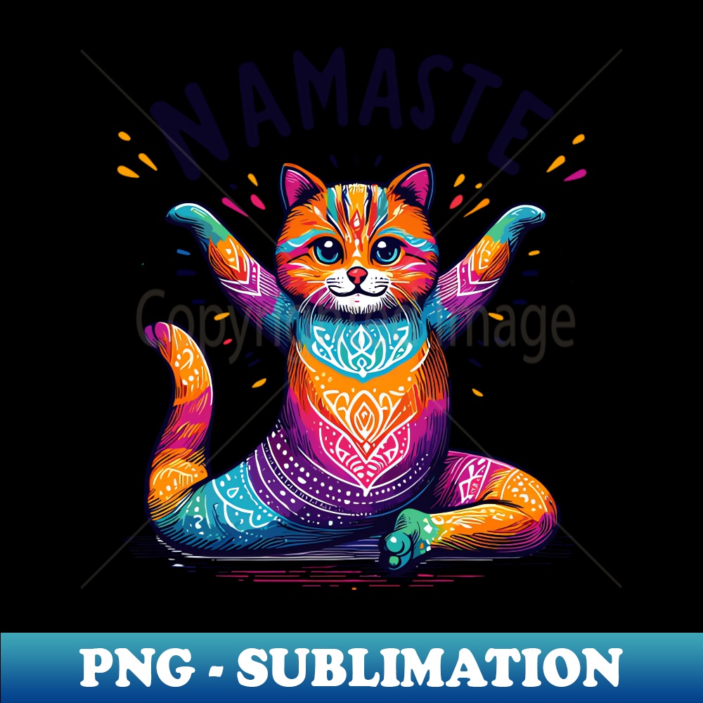 Colorful Yoga Cat - PNG Transparent Digital Download File fo | Inspire ...