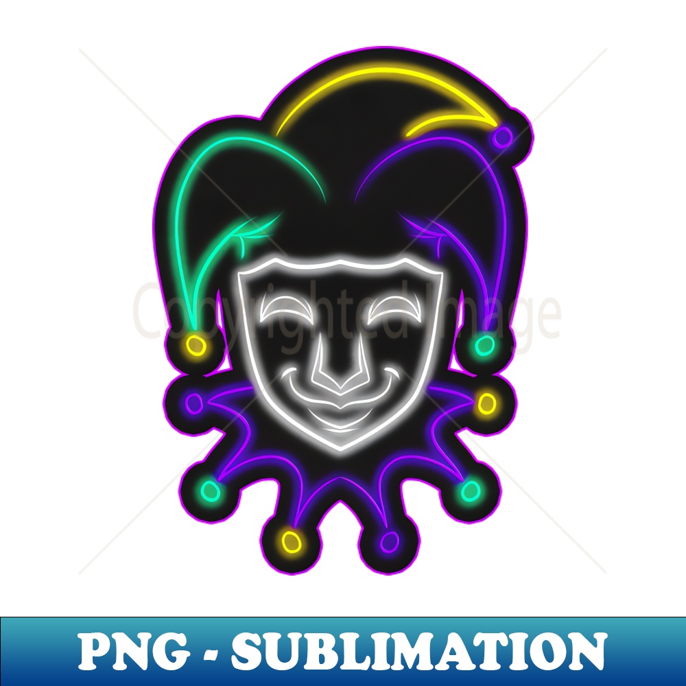 Jester Outline For Mardi Gras - PNG Transparent Sublimation - Inspire ...