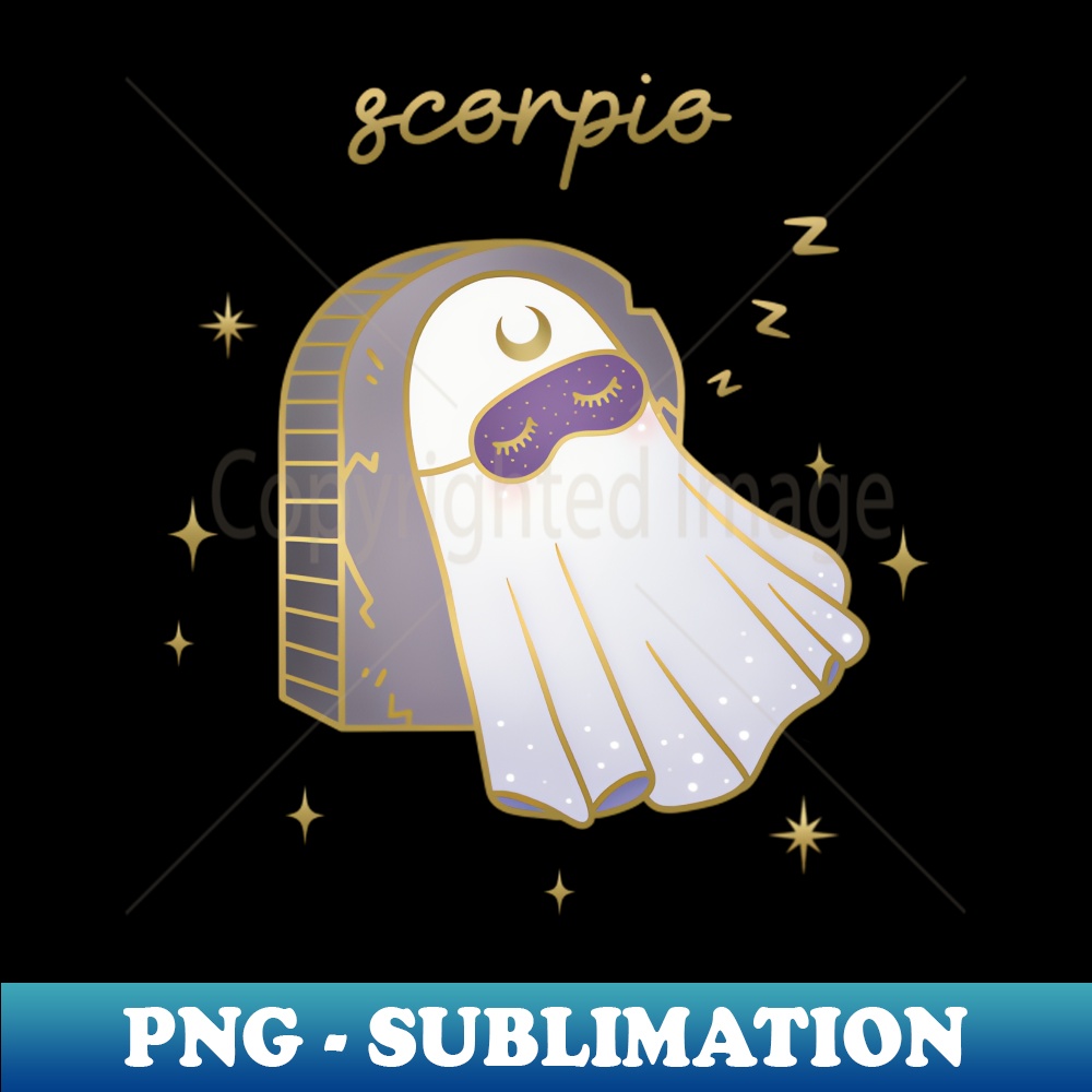 Scorpio Sleeping Ghost - Sublimation-Ready PNG File - Revolu - Inspire Uplift