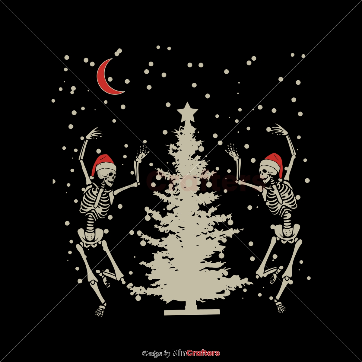 Dancing Skeleton Christmas Tree SVG Graphic Design File - Inspire Uplift