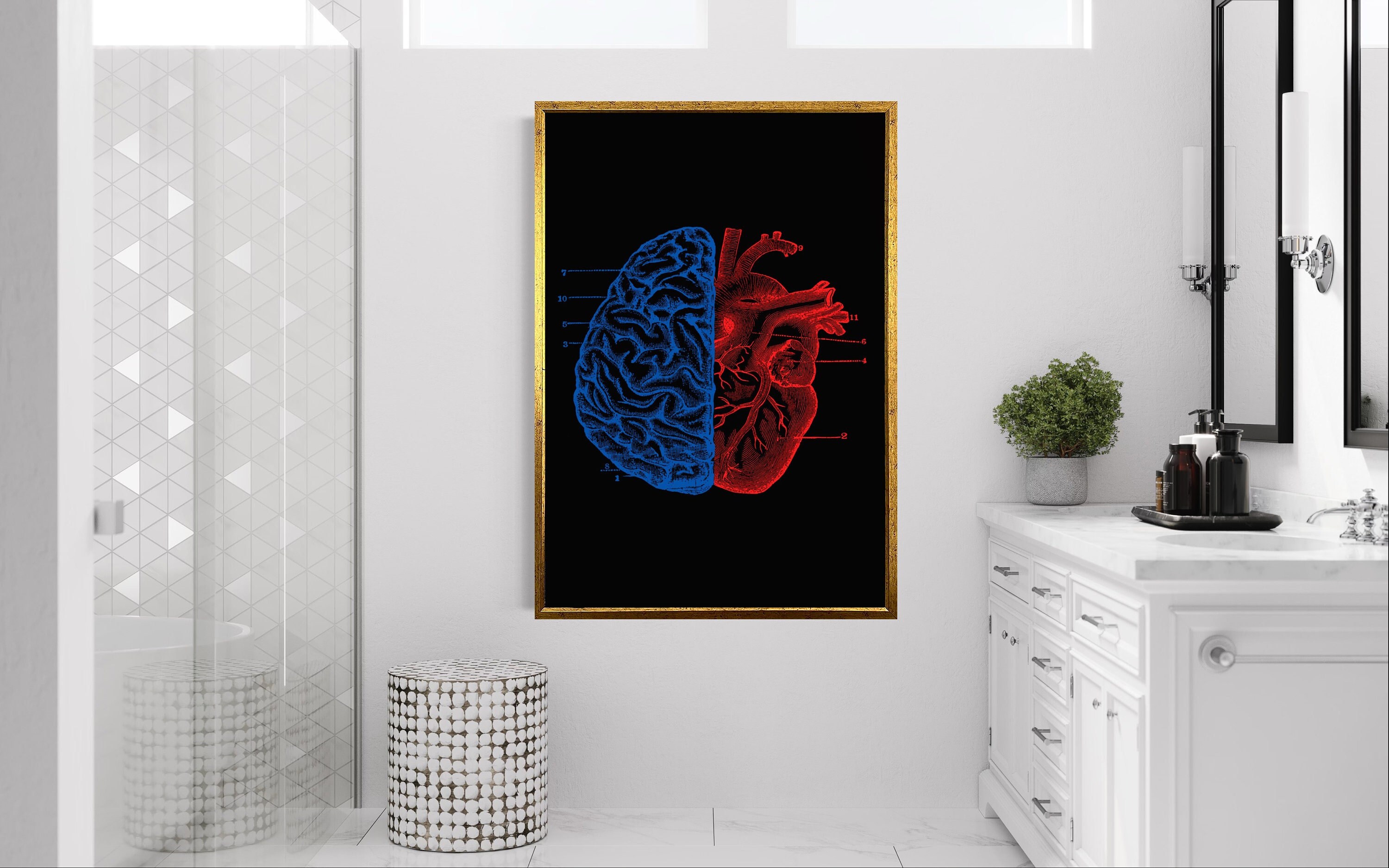 brain canvas wall art, heart ready to hang canvas wall decor | Inspire ...