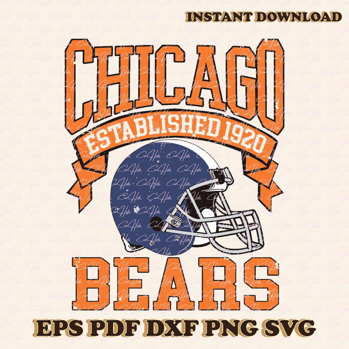 Vintage Chicago Bears Football Est 1920 SVG Cricut Files | Inspire Uplift