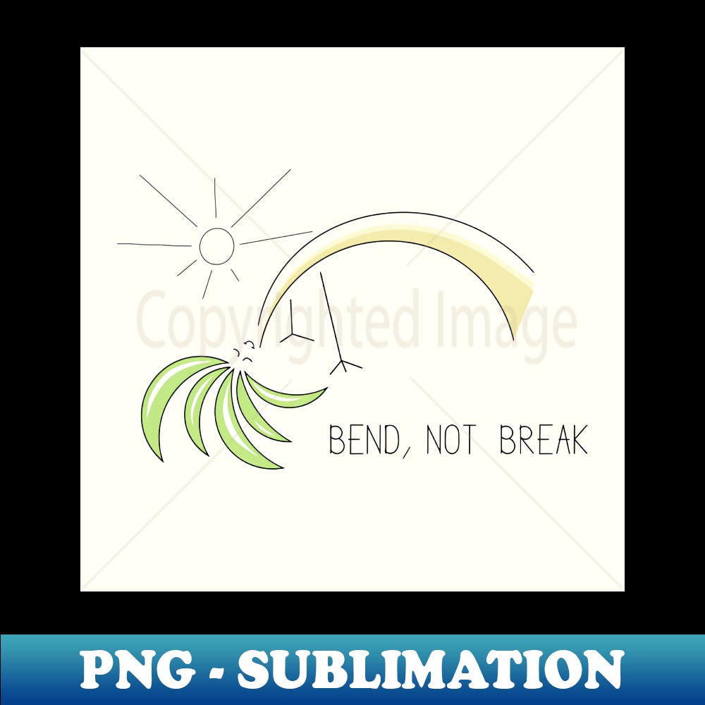 Bend not break palm tree inspirational drawing - High-Qualit - Inspire Uplift