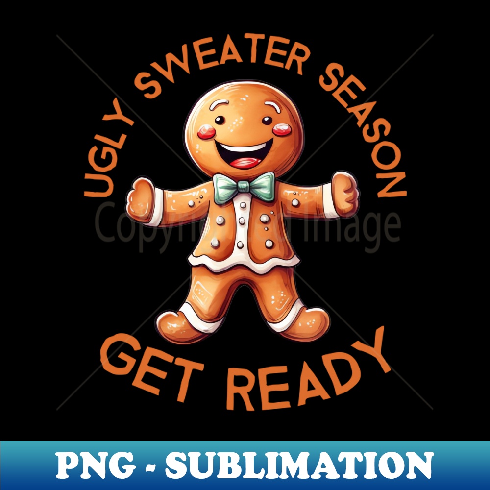 Christmas Gingerbread Man Ugly Sweater Season - Instant PNG | Inspire ...