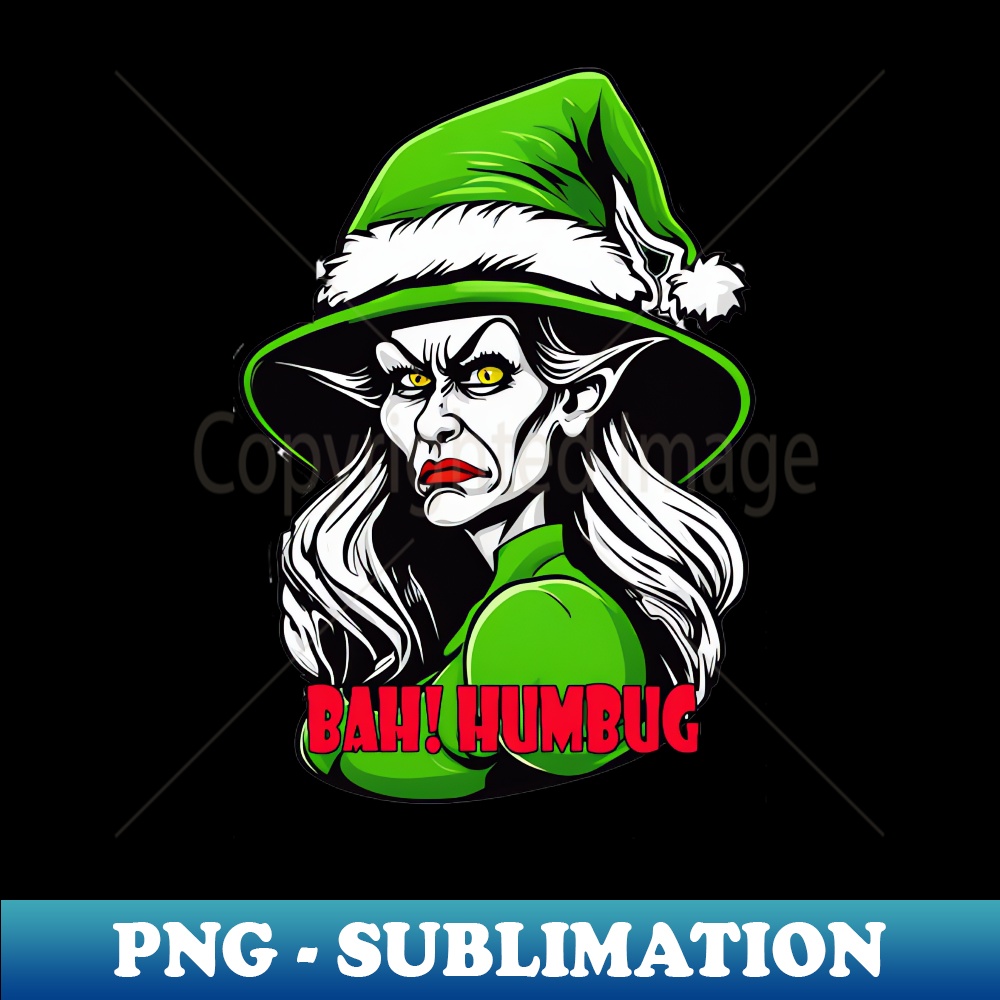 Grumpy Old Witch in Santa Hat Bah Humbug Tee - Modern Sublim | Inspire Uplift