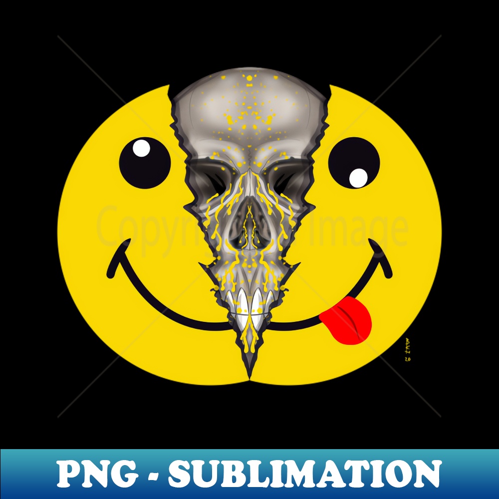 Smiley face skull - PNG Transparent Sublimation File - Perfe | Inspire ...