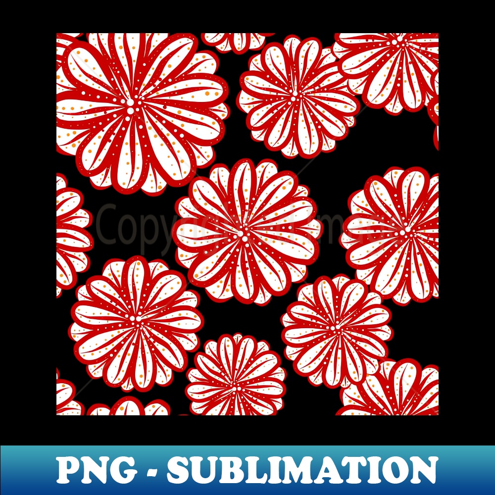 Abstract Red flower line art seamless digital pattern - Digi | Inspire ...