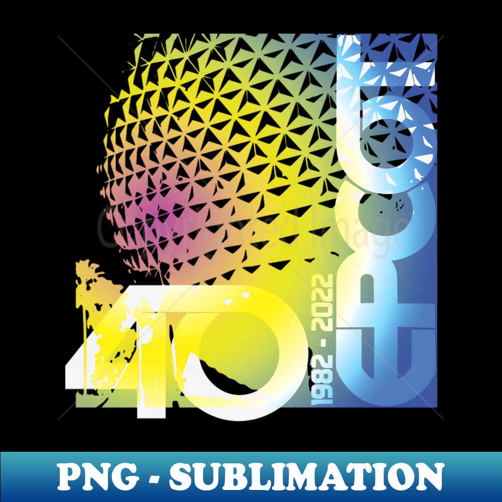Epcot - Rainbow 40th - Artistic Sublimation Digital File - E - Inspire ...