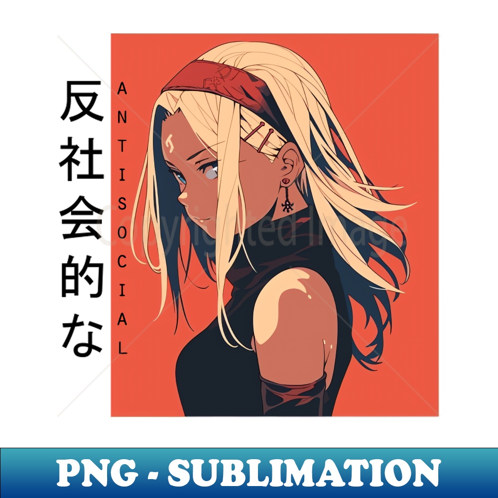 Otaku Antisocial Anime Girl - Retro PNG Sublimation Digital - Inspire ...