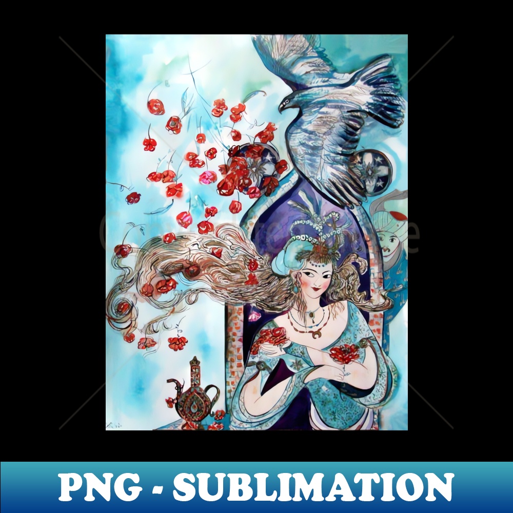 ORIENTAL FAIRY TALE PRINCESS RED ROSES AND FLYING HAWK - Spe | Inspire ...