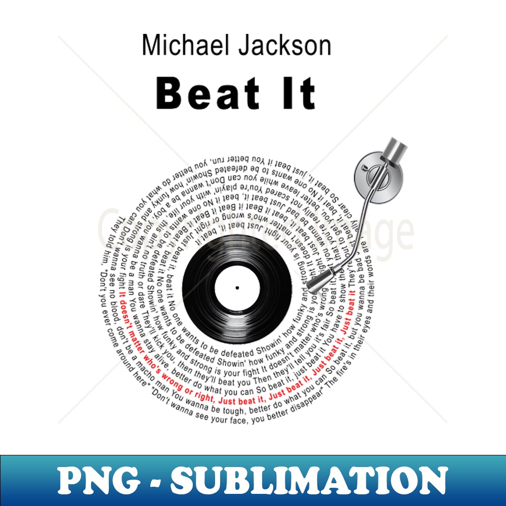 BEAT IT LYRICS ILLUSTRATIONS - PNG Transparent Sublimation D - Inspire ...