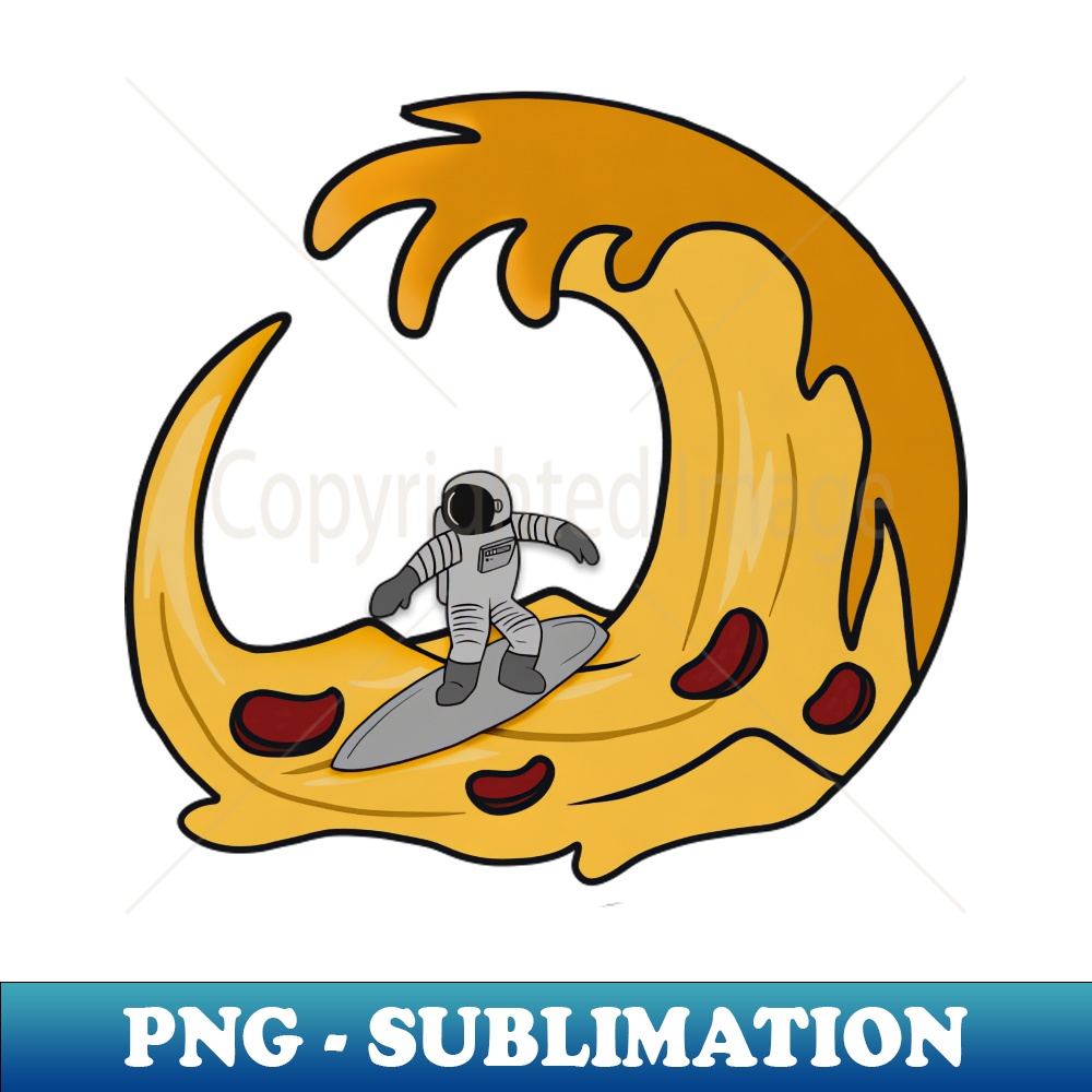Funny Pizza Lover Astronaut Surfing - Exclusive PNG Sublimat - Inspire ...