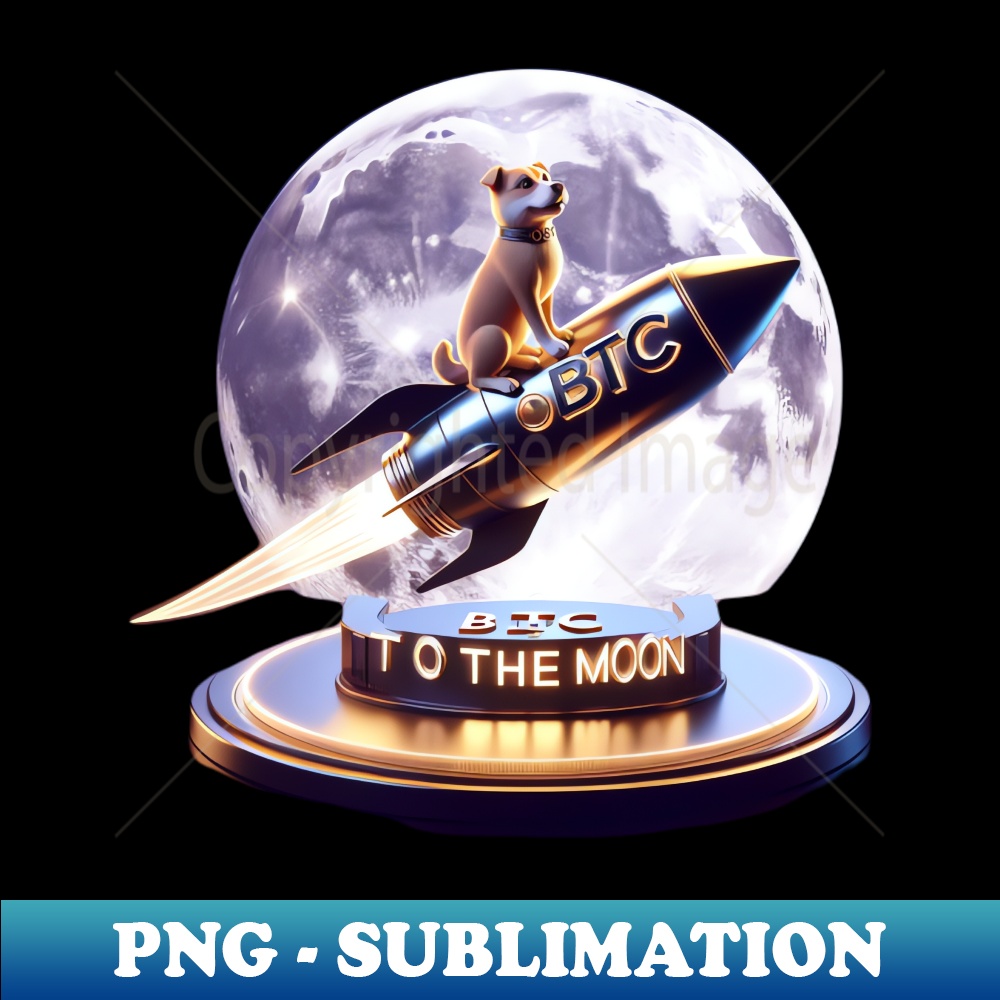BTC to the moon - PNG Transparent Sublimation Design - Enhan - Inspire ...