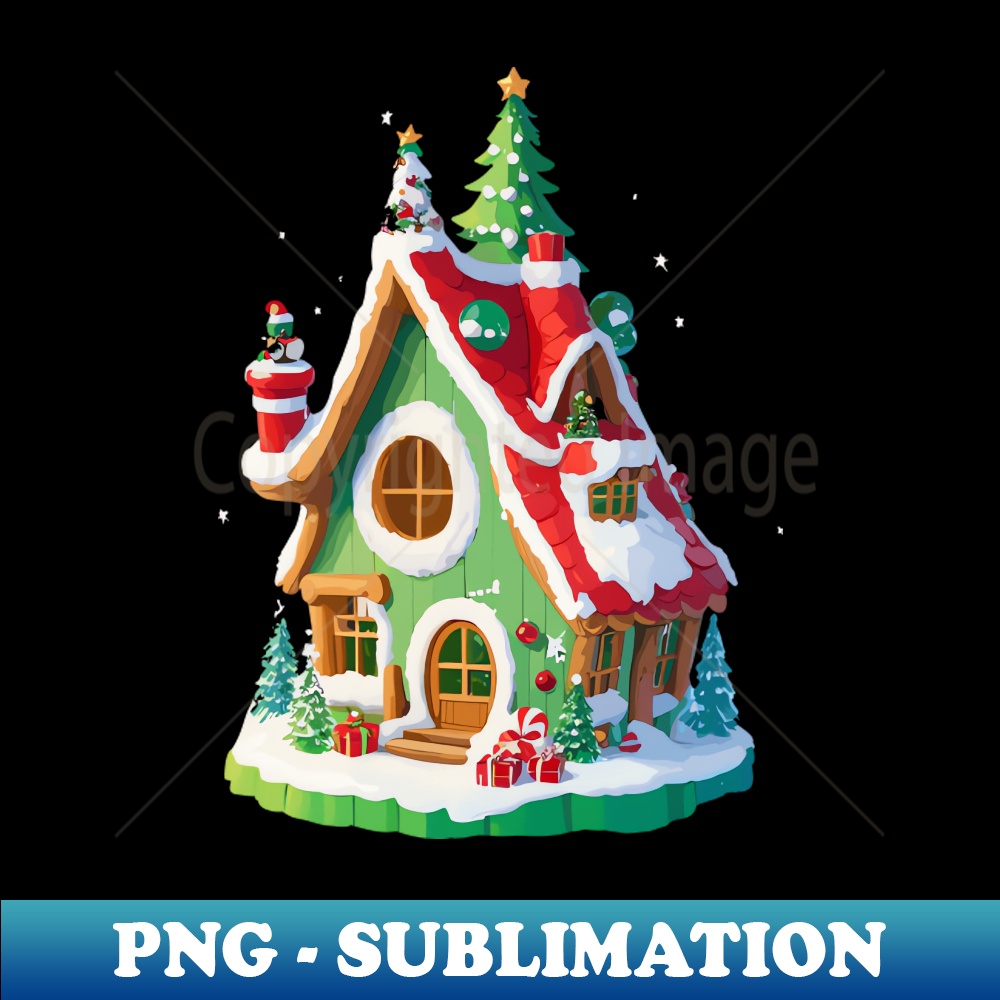 Whimsical Elf Haven Vibrant Christmas House Coloring Page - | Inspire ...
