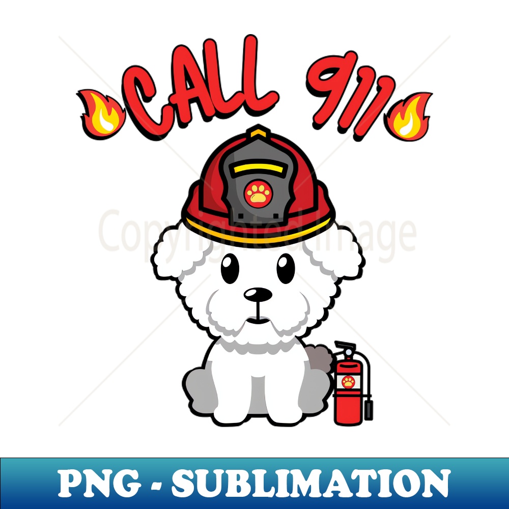 Cute furry dog is a firefighter - PNG Transparent Sublimatio - Inspire ...