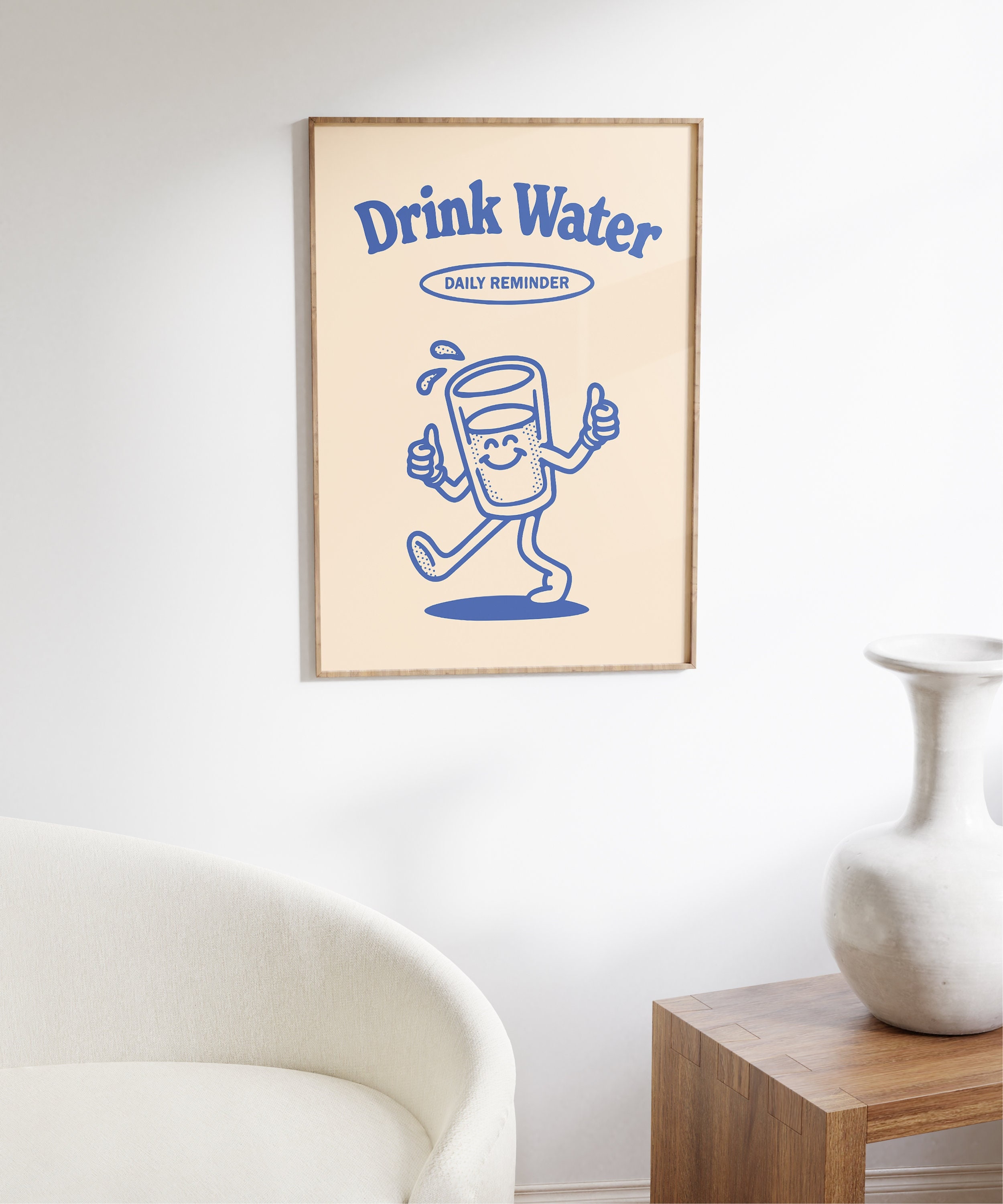 Drink Water Printable Art, Retro Poster, Digital Download, R - Inspire ...