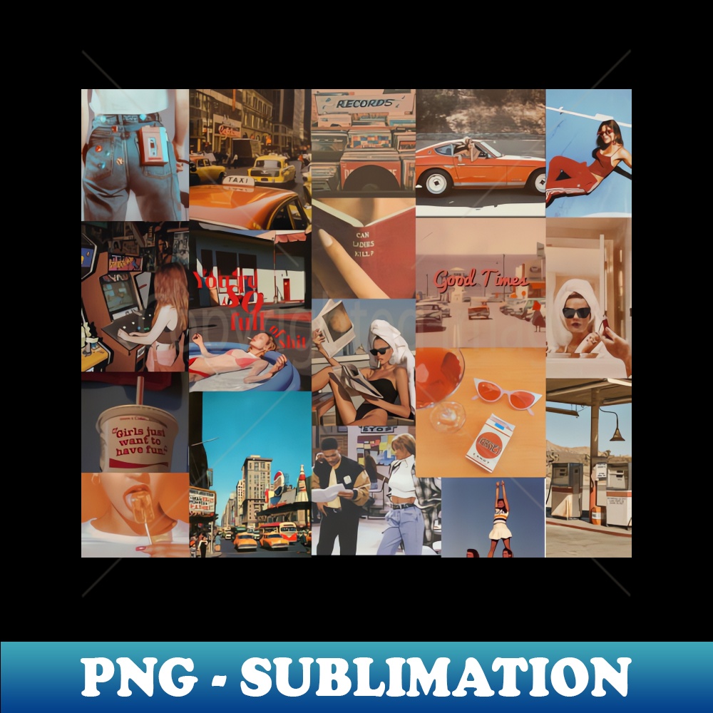 vintage 90s aesthetic collage - Digital Sublimation Download | Inspire ...