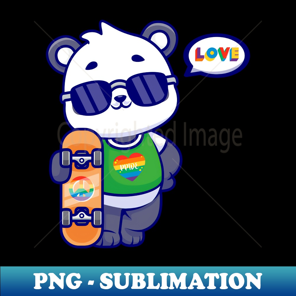 Spread Love and Pride with our Adorable Panda Skateboard Des | Inspire ...