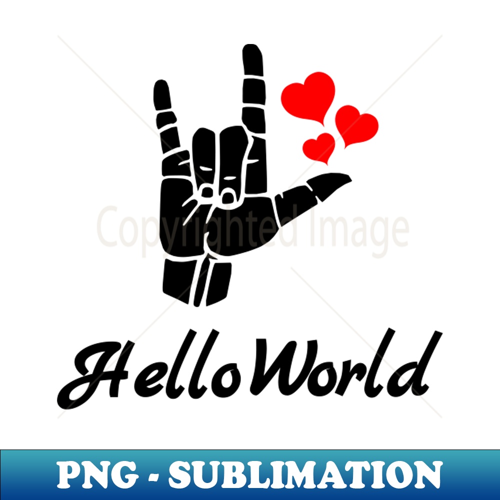 HELLO WORLD ASL Sign Language Design - PNG Transparent Digit | Inspire ...