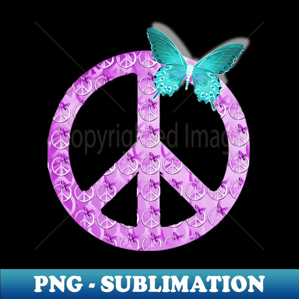 Pastel purple Peace Sign with Turquoise Butterfly - Trendy S | Inspire ...