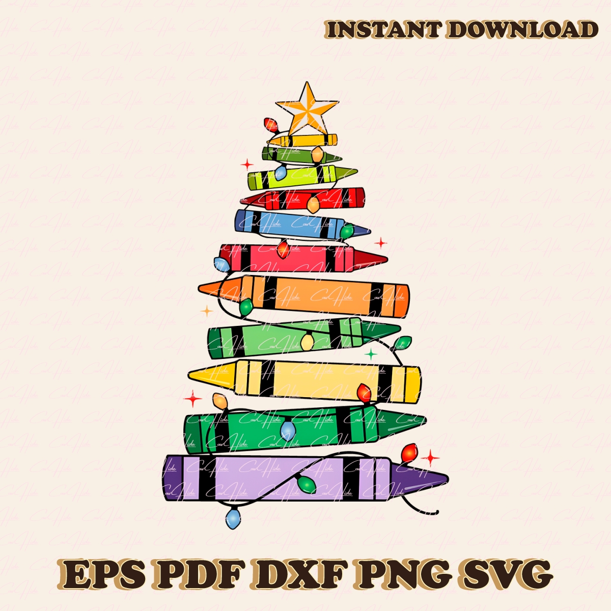 Christmas Teacher Crayon Christmas Tree PNG Download Files | Inspire Uplift