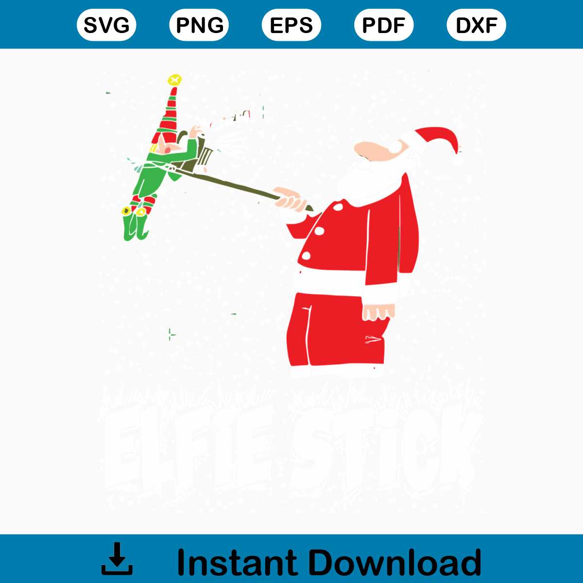 Santa Claus Elfie Stick Christmas SVG Digital Cricut File | Inspire Uplift