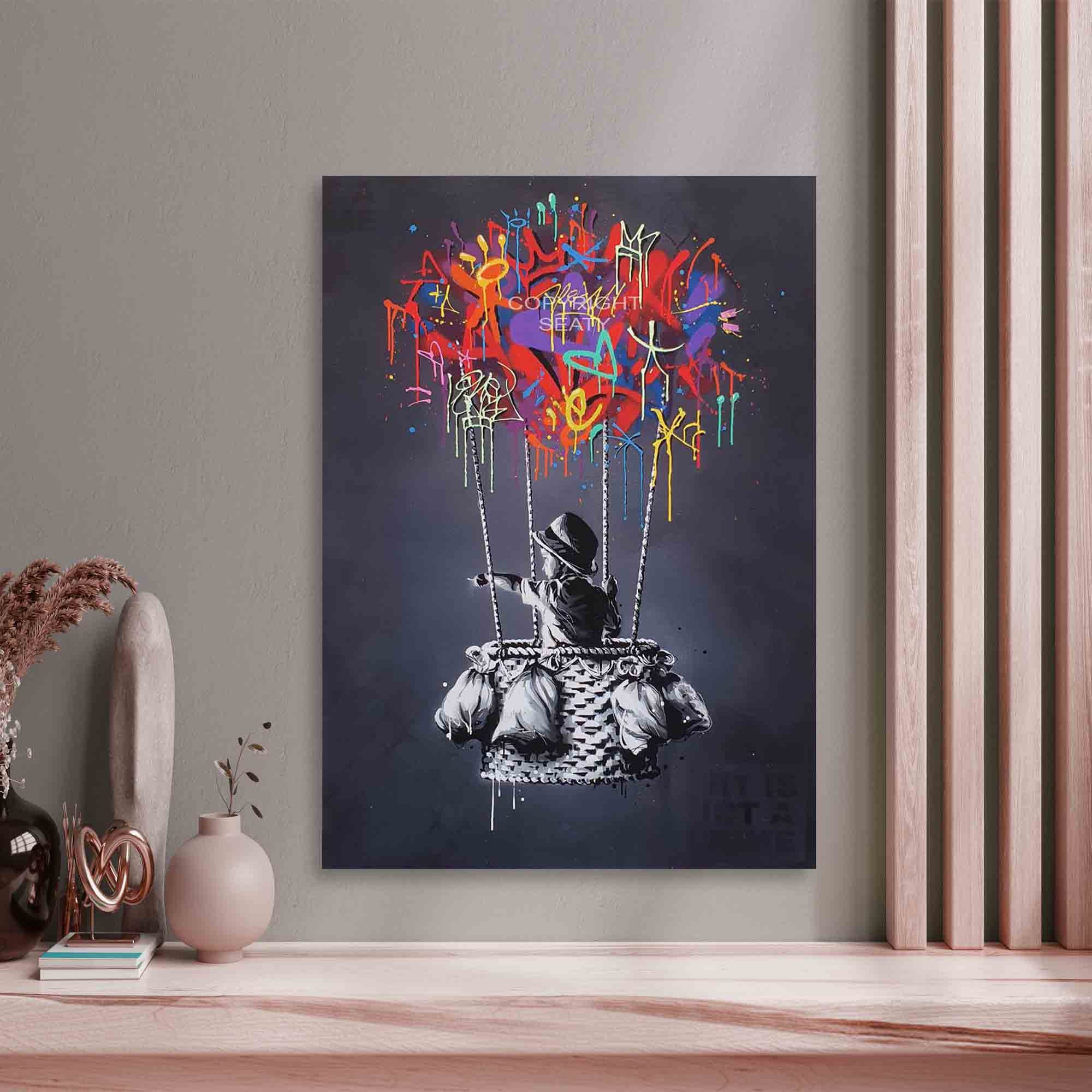 Banksy Balloon Canvas, Balloon Poster, Banksy Art, Wall Art | Inspire ...