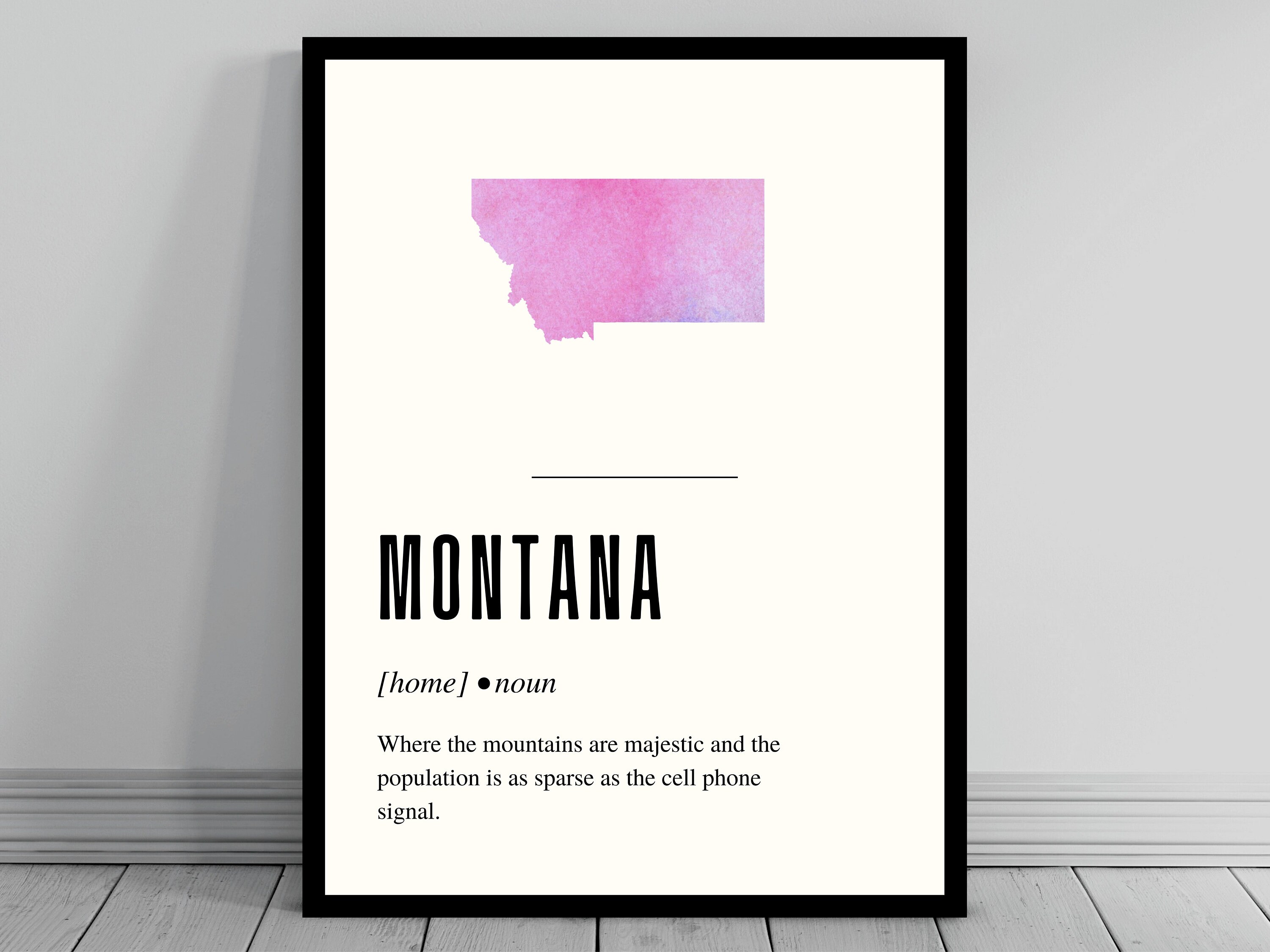 Funny Montana Definition Print Montana Poster Minimalist S | Inspire Uplift