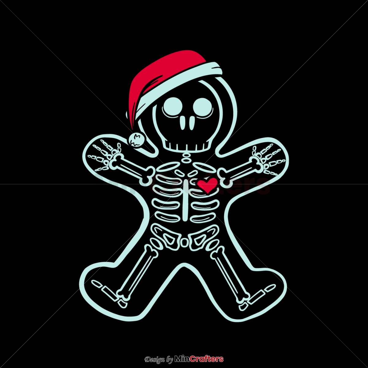 Christmas XRay Gingerbread Man Skeleton SVG Cricut Files - Inspire Uplift