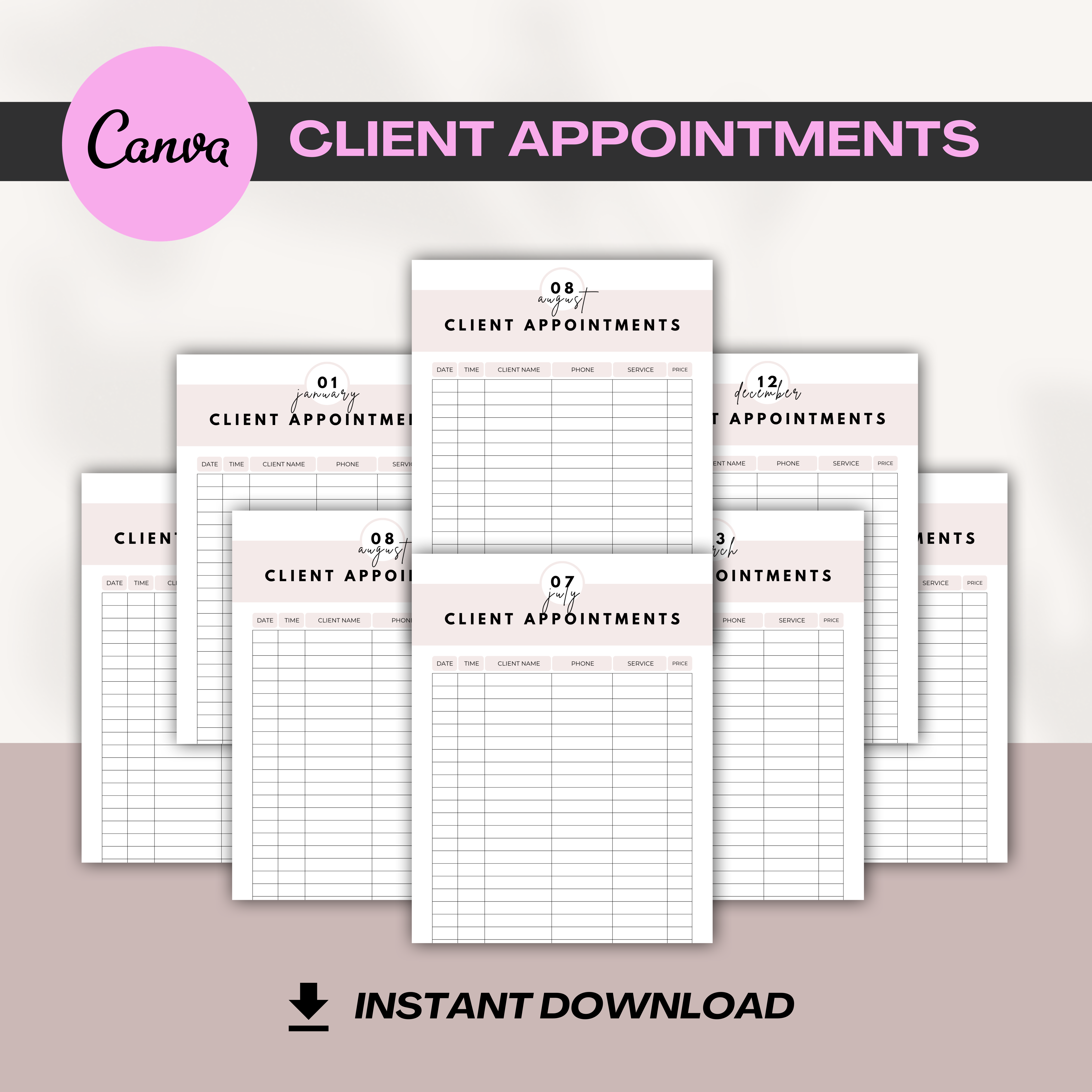 Client Appointment, Salon Month Appointments, Schedule Clien | Inspire ...