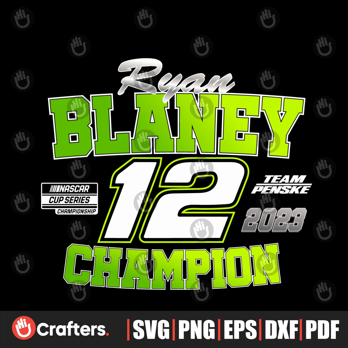 Ryan Blaney 2023 NASCAR Cup Series Champion SVG File | Inspire Uplift