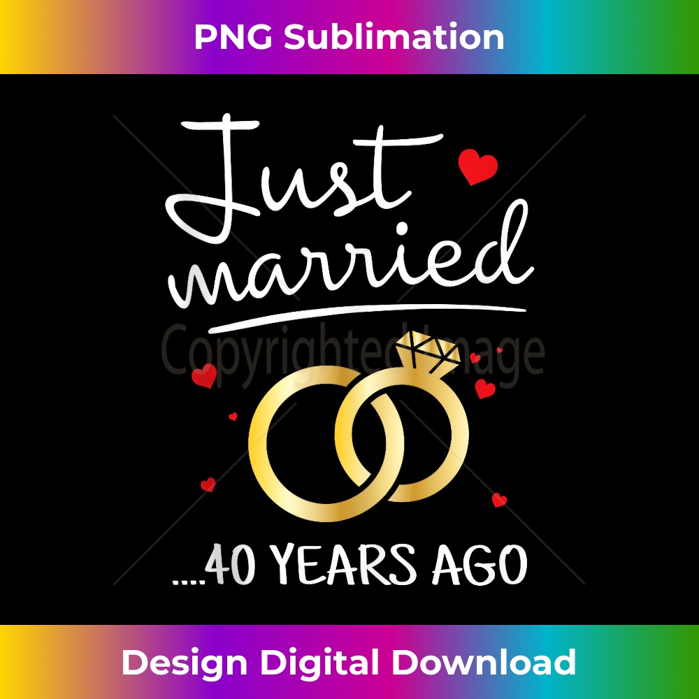 Just Married 40 Years Ago Funny Couple 40th Anniversary Tank - Inspire ...